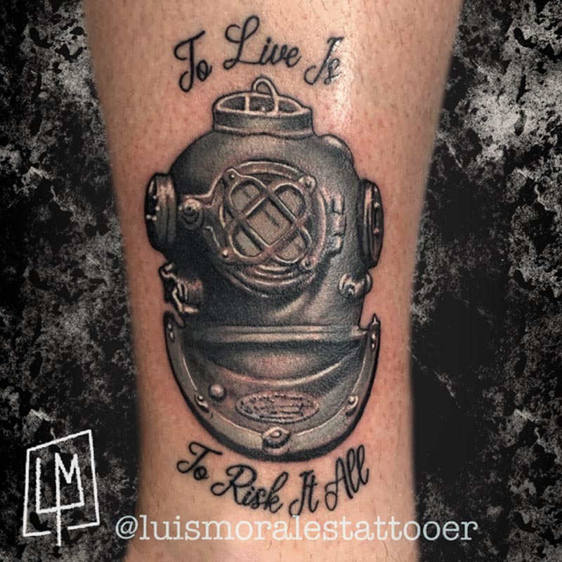 Black and Gray, Lettering and Script, Realism tattoo by