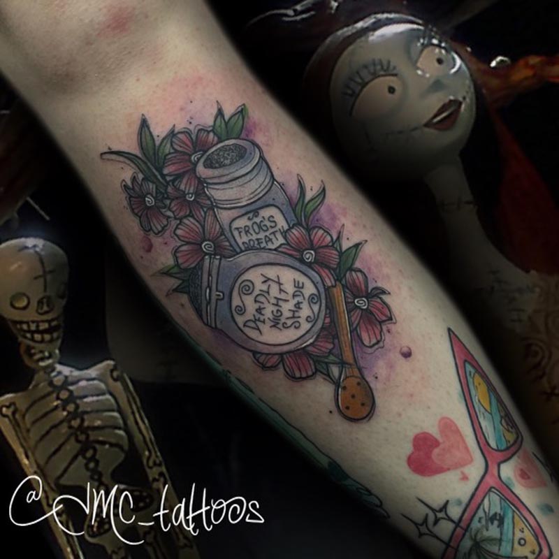 Christmas, Halloween, Neotraditional, Disney, Color tattoo by